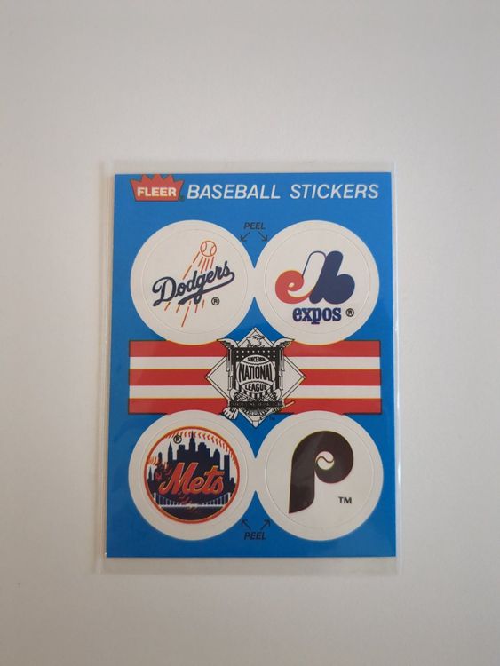 1989 MLB Fleer Action Series 4 x Logo - Sticker (Neu (gemäss ...