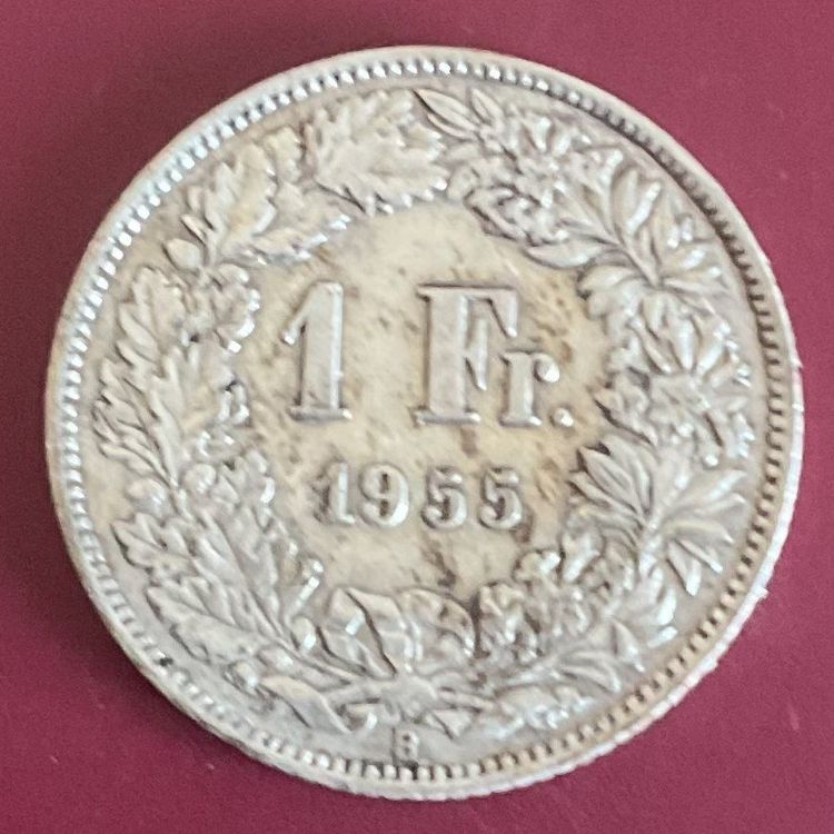 Silbermünze 1 Fr., Jahrgang 1955 (Gebraucht) in Luzern für CHF 16 – mit Lieferung auf Ricardo kaufen