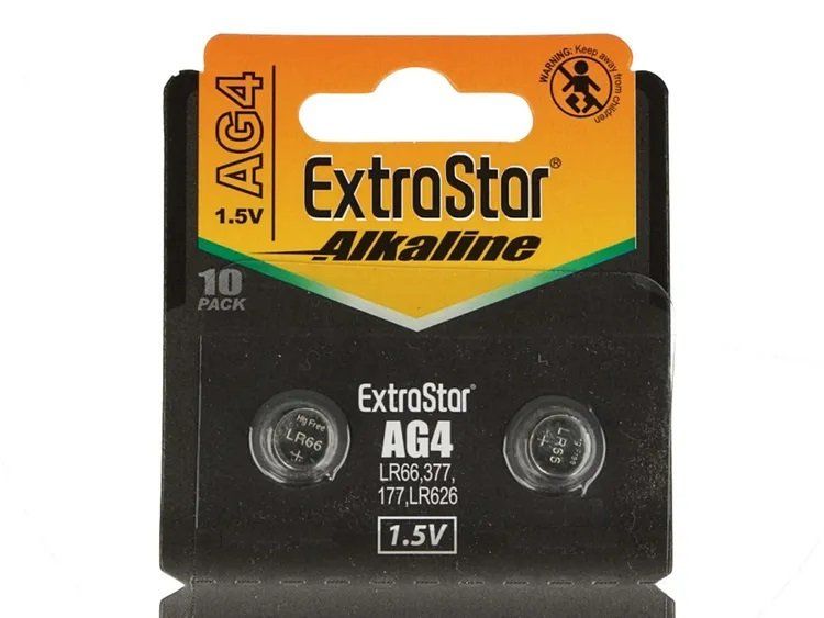 2x battery LR626 LR66 377 AG4 1,5V Extrastar sihe code list (Neu und originalverpackt) in ...