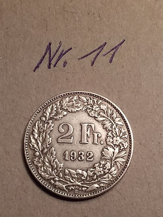 2 Franken Silbermünze Jg.1932 (Gebraucht) in Schwyz für CHF 20 – mit Lieferung auf Ricardo kaufen