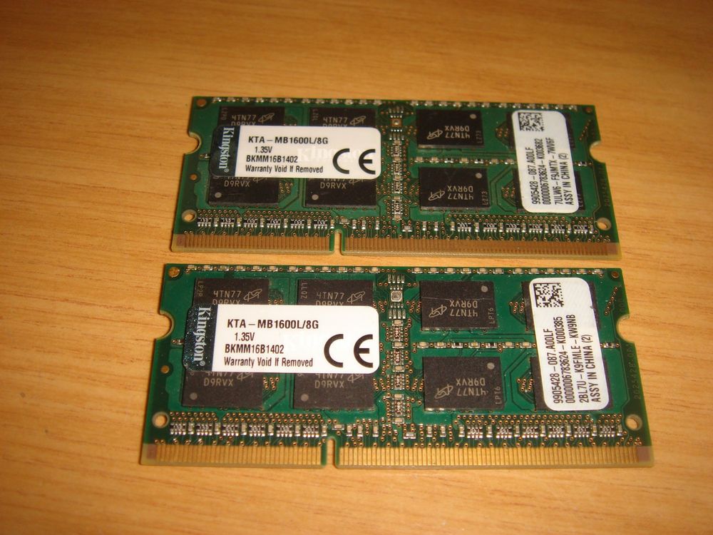 2 stück 8gb ddr3 PC3L 12800 (1600) RAM für Laptop. (Gebraucht) in St ...
