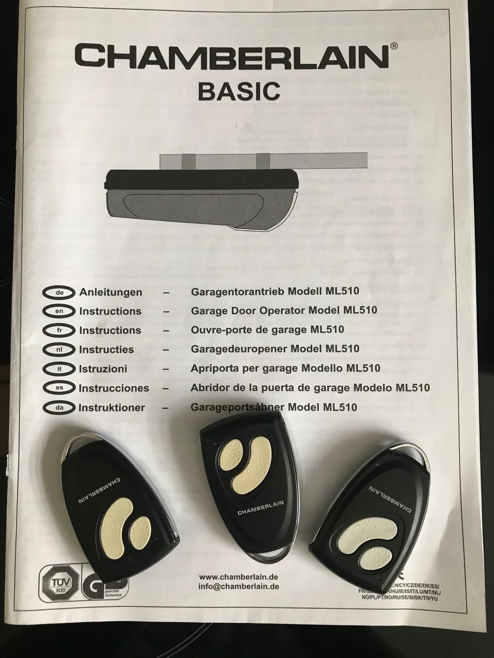 Chamberlain Garagentoröffner ML510 Handsender! Preis pro STK (Gebraucht ...