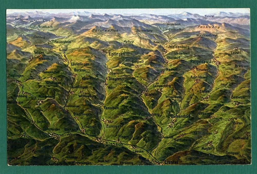 Panoramakarte Basel-Land (Gebraucht) in Sargans für CHF 1 – mit Lieferung auf Ricardo kaufen