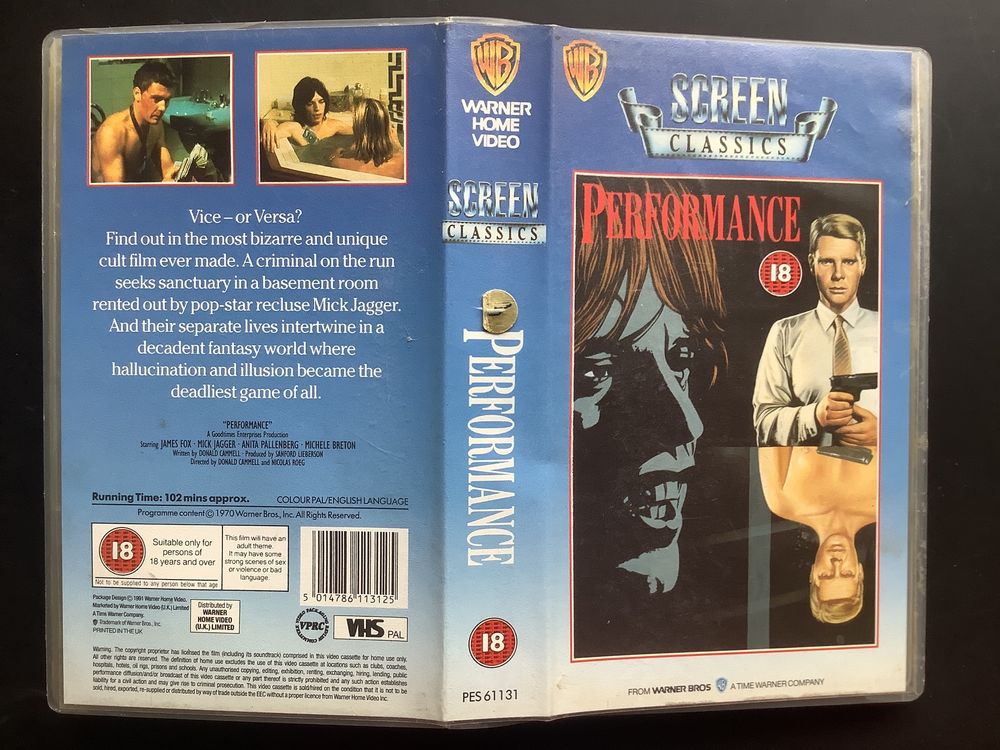 VHS-Film: Performance (1970, Mick Jagger, Anita Pallenberg) (Gebraucht) in Basel für CHF 7 – mit ...
