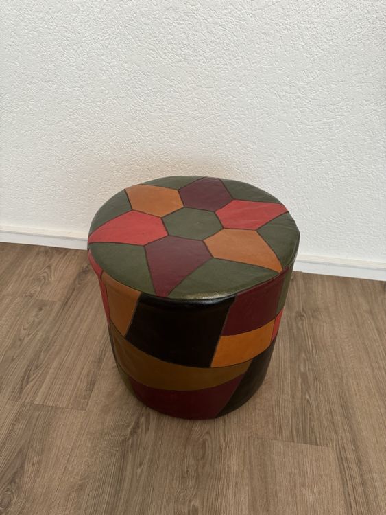 Polster Hocker Leder Sitzhocker Sessel H:42cm D:40cm Stern (Gebraucht ...