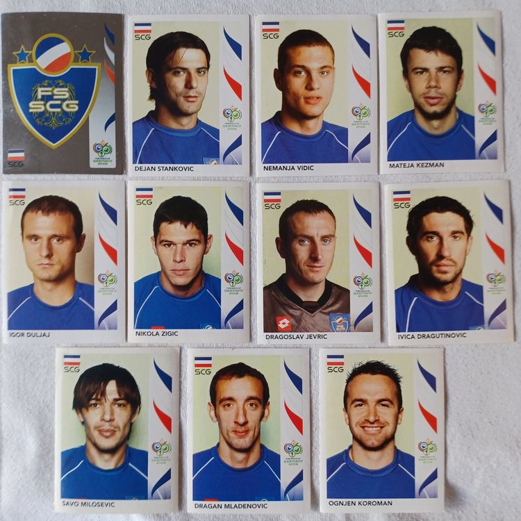 11x Panini WM 2006 Serbien Stickers mit Wappen & Stars Fifa (Gebraucht ...