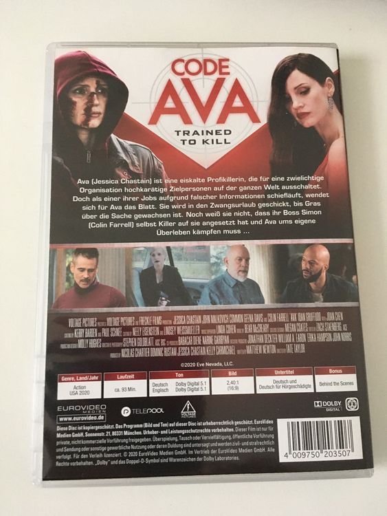 Code Ava - Trained to Kill - DVD Chastain/Malkovich/Farrell | Kaufen auf Ricardo