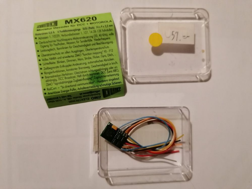 Zimo MX620 Lok Decoder - DCC / Motorola (Neu und originalverpackt) in ...