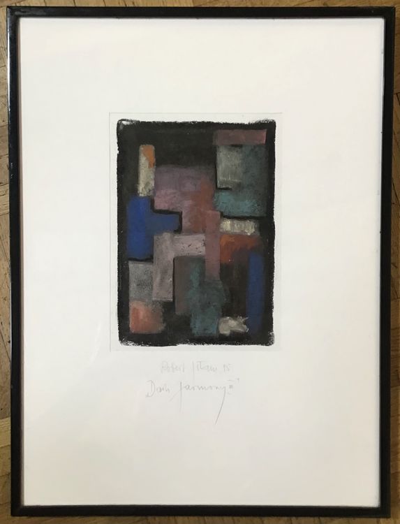 Konkrete Gouache Gemälde Unleserlich Signiert | Kaufen auf Ricardo