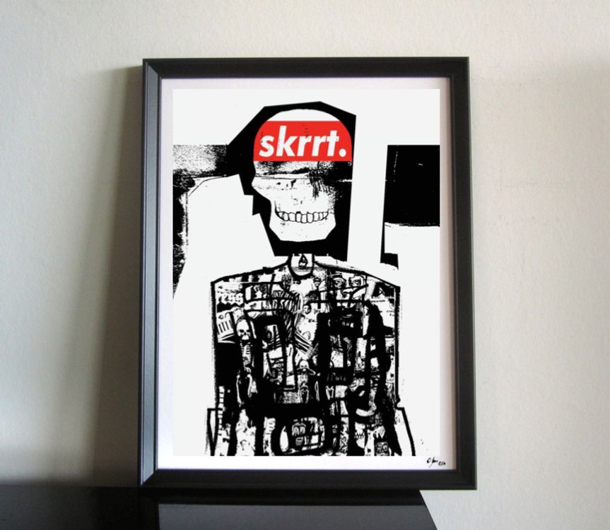 Skrrt Urban Hip Hop Pop Art Bild Skull Rap Modern Art (Neu (gemäss ...