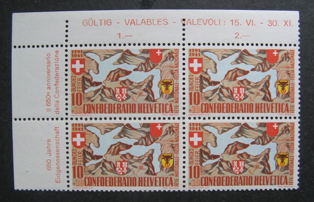 PP 1941 Viererblock postfrisch ** (Neu (gemäss Beschreibung)) in Frauenfeld für CHF 1 – mit ...