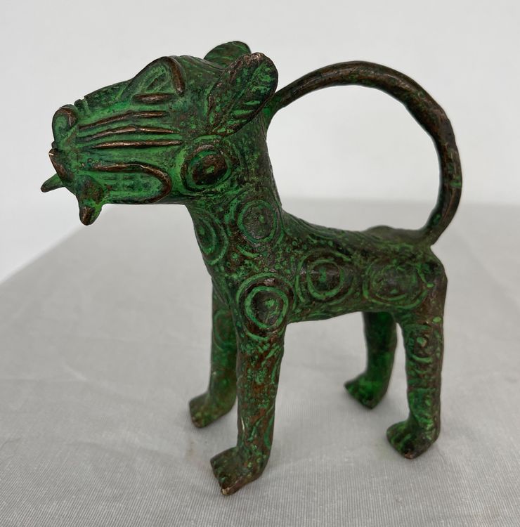 feiner alter Leopard Bronze Benin Höhe 12 cm | Kaufen auf Ricardo