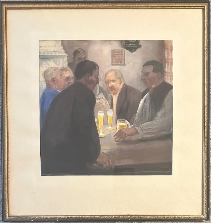 Charles Trueb (1925) Caffe Szene Aquarell (Gebraucht) in Root für CHF ...