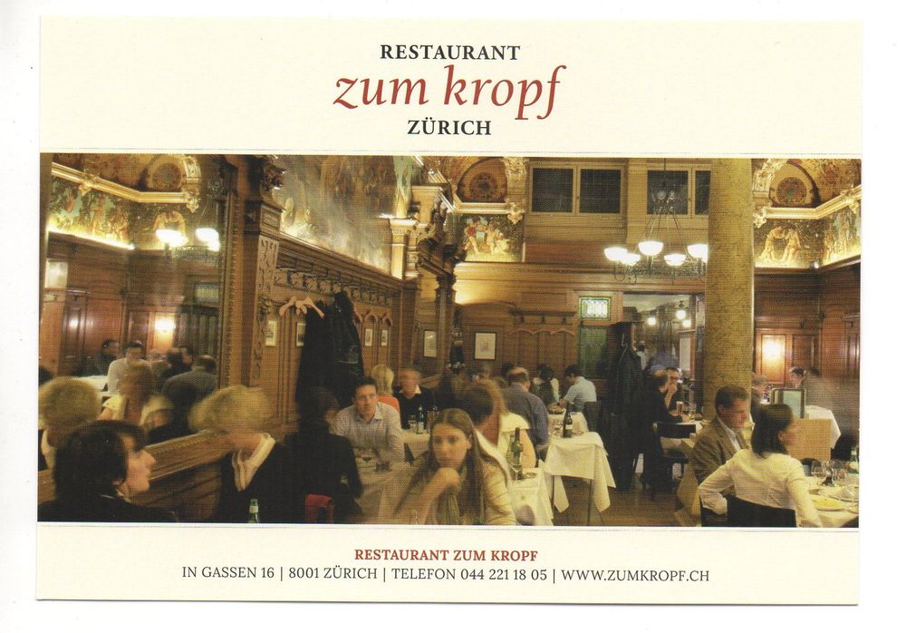 ZÜRICH Werbung Restaurant Zum Kropf (Neu (gemäss Beschreibung)) in Jona ...