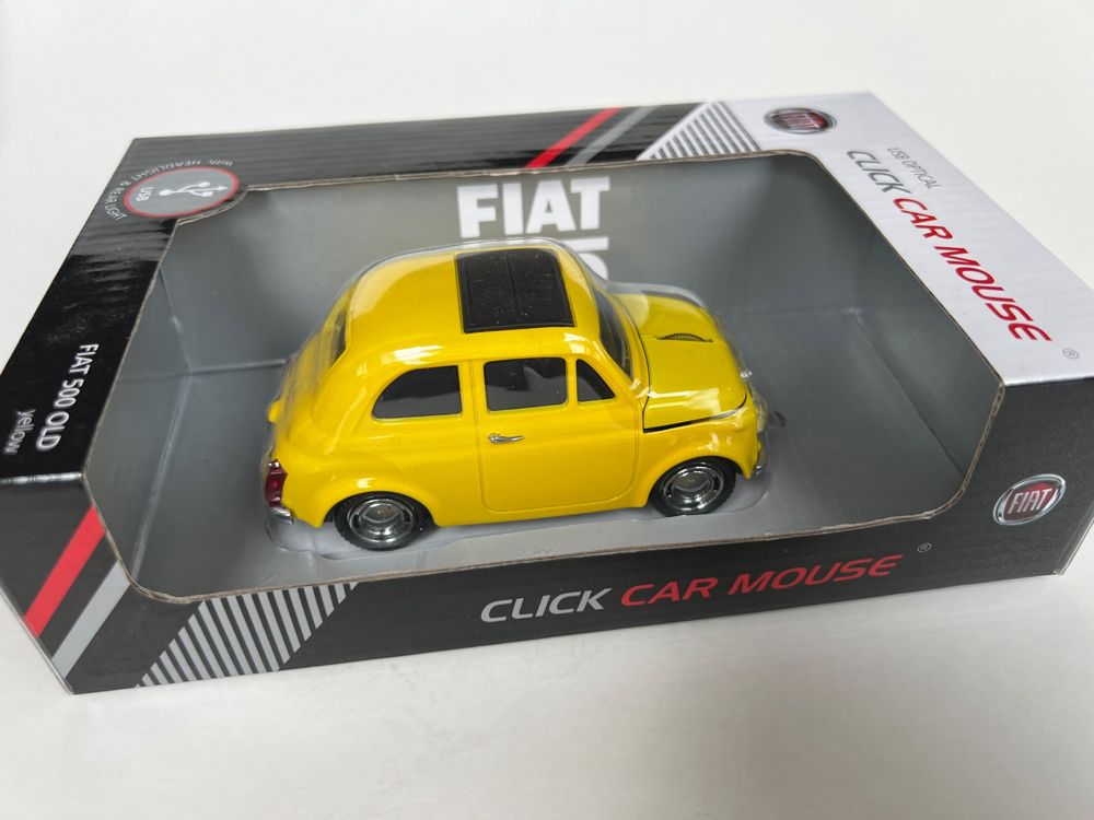 Computermaus mit Kabel in Form eines Fiat 500 (Neu und originalverpackt ...
