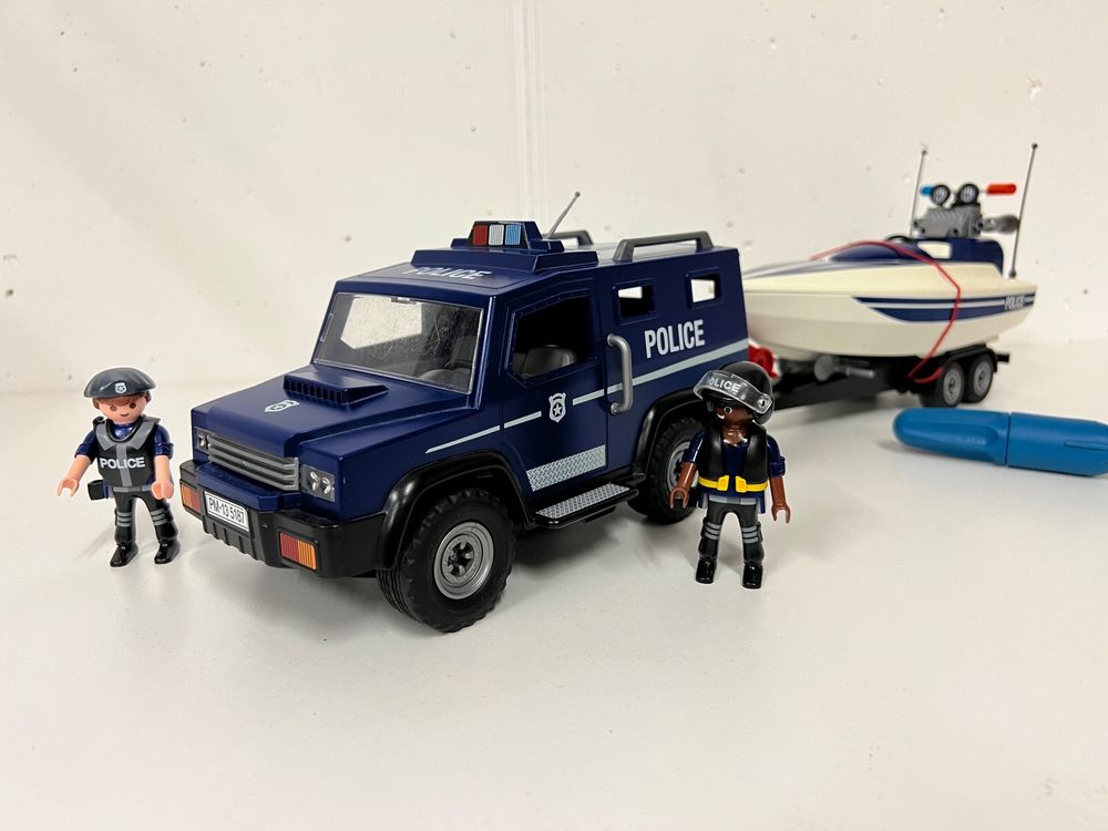Playmobil 5187: Polizeiwagen mit Schnellboot (Gebraucht) in für CHF 24 ...