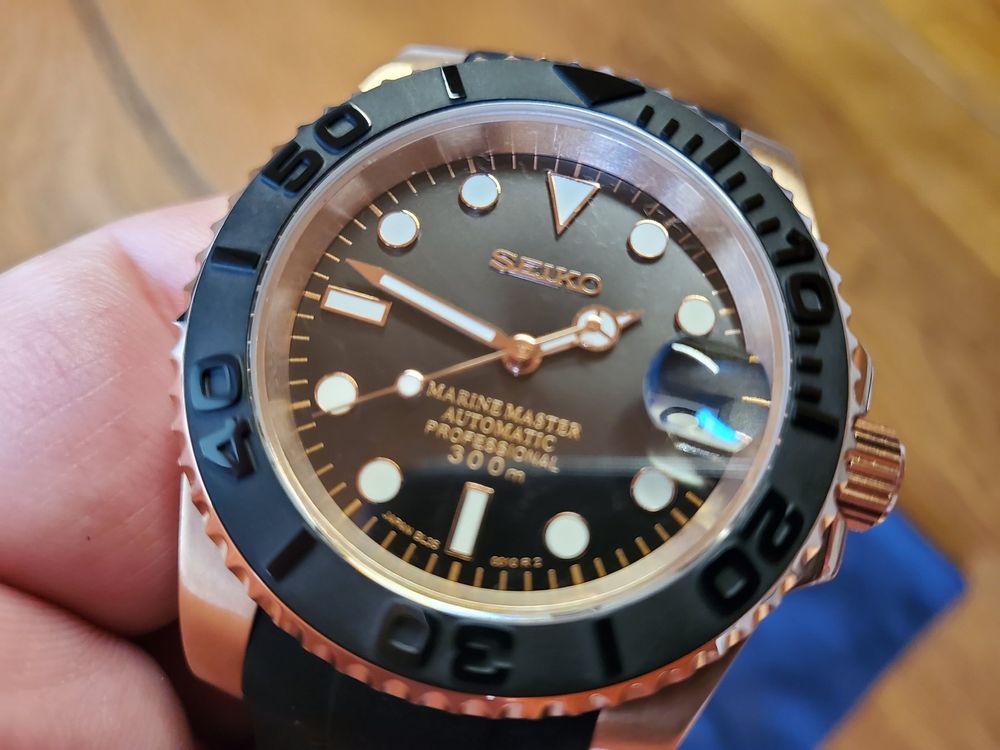 Seiko Mod Yachtmaster Style Oysterflex Automatic 44mm | Kaufen auf Ricardo