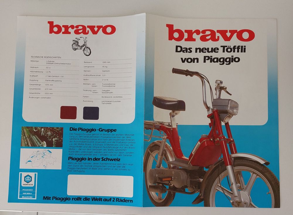 Prospekt Mofa Piaggio Bravo (Gebraucht) in Schenkon für CHF 35 – mit Lieferung auf Ricardo kaufen