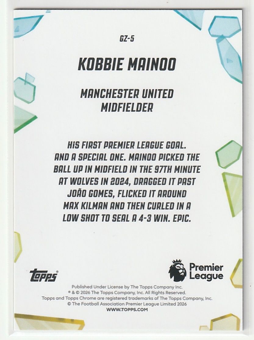 2026 Topps Chrome Premier League Kobbie Mainoo Golazo (Neu (gemäss ...