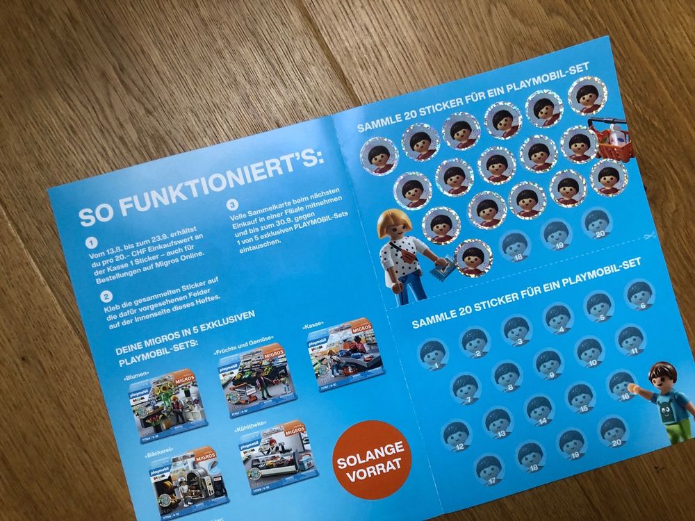 Playmobil Mania Migros volle Karte mind. 20 Sticker | Kaufen auf Ricardo