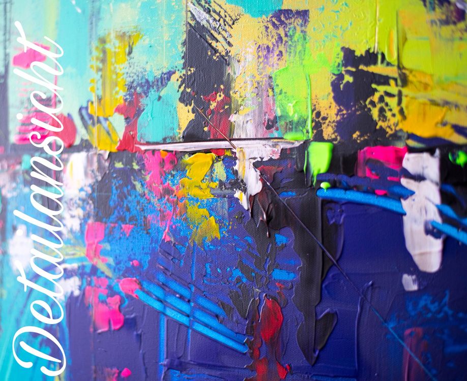 Acrylbild abstrakt Skyline bunt Unikat (Neu und originalverpackt) in Rheinau für CHF 240 – mit ...