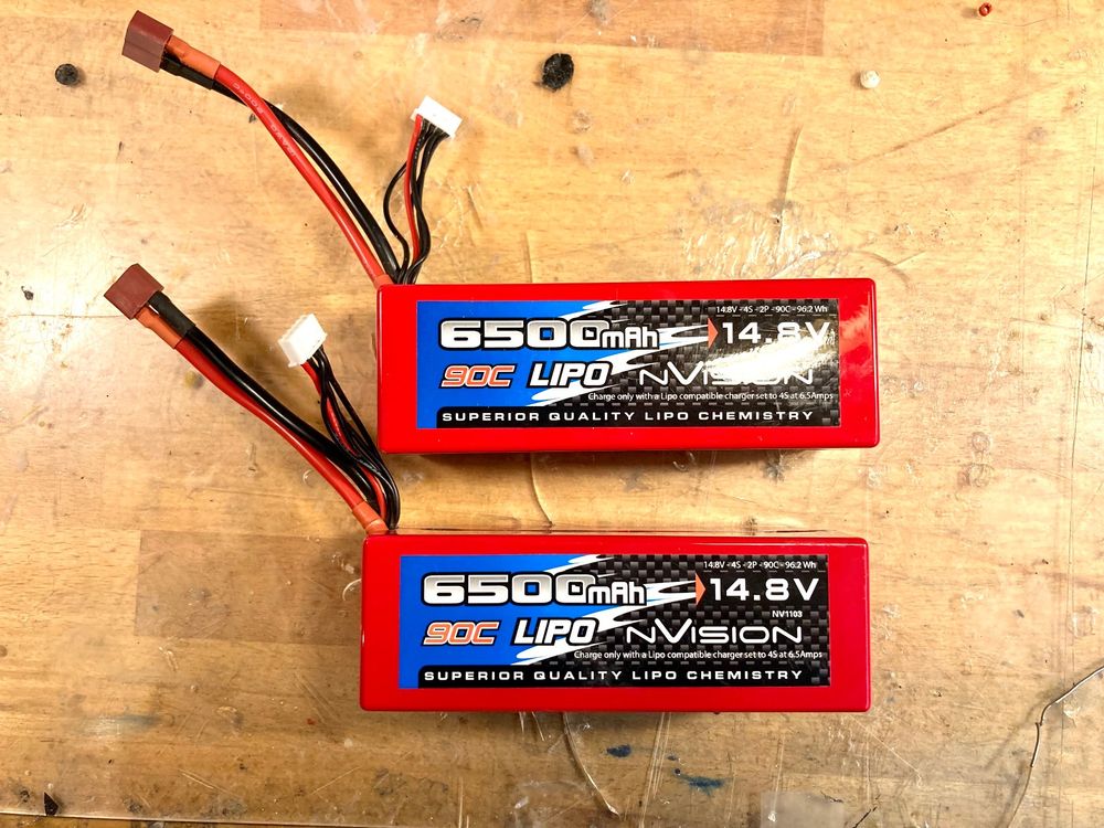 2x Lipo nVision Lipo 6500 90C 14.8V 4S Dean | Kaufen auf Ricardo