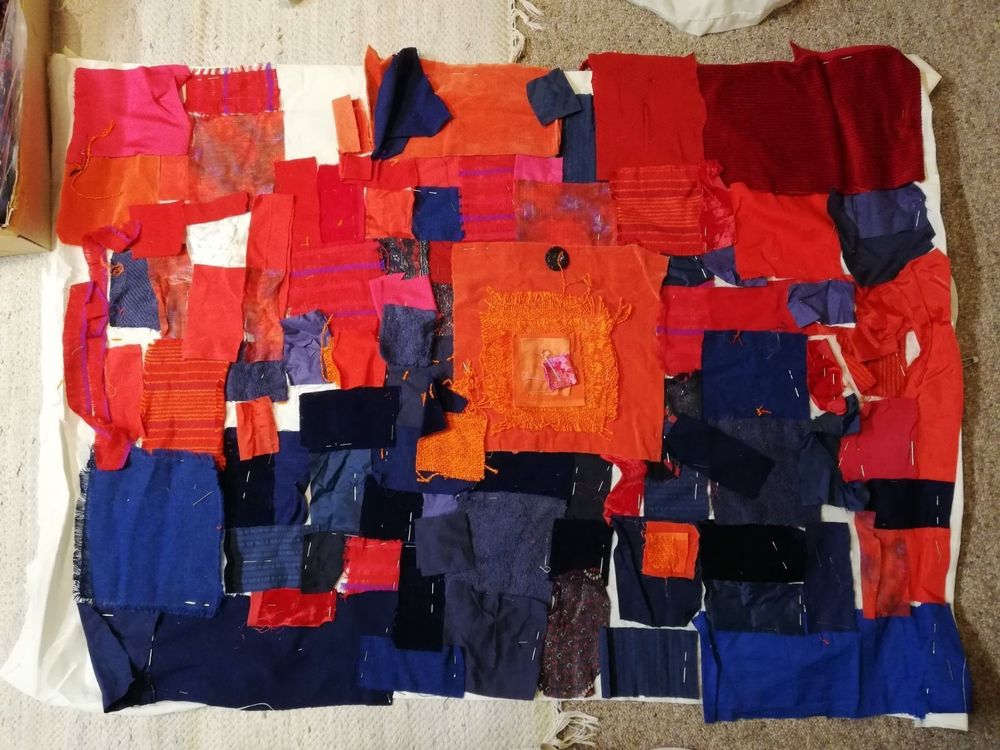 Patchwork Collage Stoff Komposition Bild zur Fertigstellung | Kaufen ...