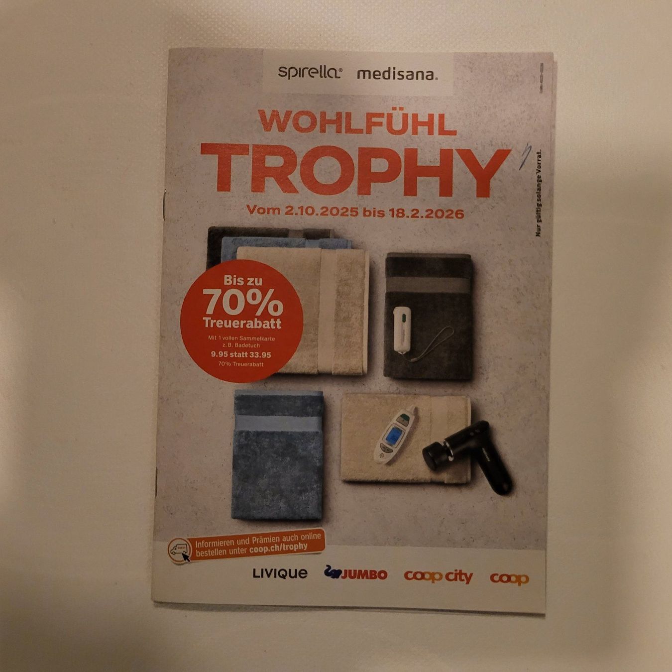 Coop Sammelmarken "Wohlfühl Trophy" - Spirella / Medisana (Gebraucht ...