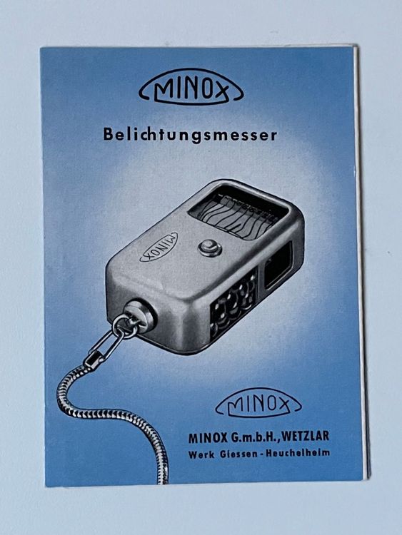 Gebrauchsanweisung Minox Belichtungsmesser (deutsch) | Kaufen auf Ricardo