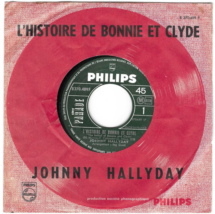 JOHNNY HALLYDAY - L' HISTOIRE DE BONNIE ET CLYDE + MAL (Gebraucht) in ...