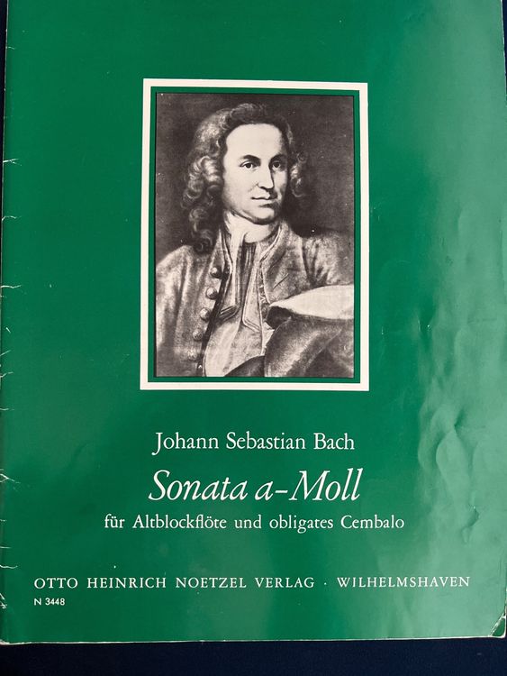 Noten - Sonata a-moll - Altflöte u.Cembalo - J.S. Bach (Gebraucht) in ...