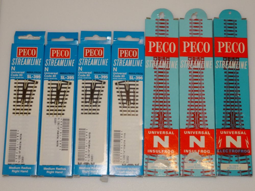 Peco, Code 80, 2x SL388, SL-E387x, 3x SL-395, 1x SL-396, neu (Neu und ...