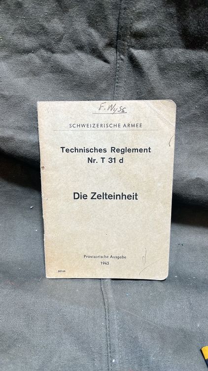 Technisches Reglement Zelteinheit 1943 (Gebraucht) in Belp für CHF 5 – mit Lieferung auf Ricardo ...