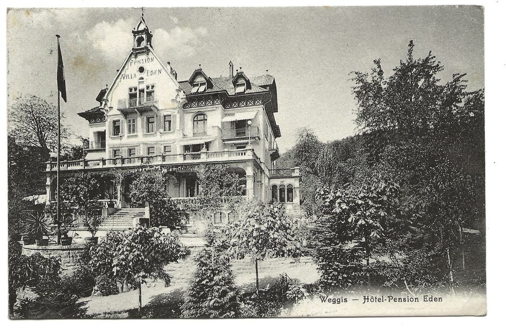 Weggis (LU) Hôtel Pension Eden - Gartenanlage - 1912 (Gebraucht) in ...
