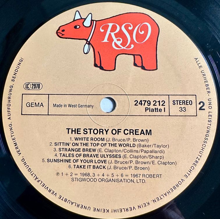 Cream - The Story Of Cream // LPs: VG+; Sleeve: VG+ (Gebraucht) in ...