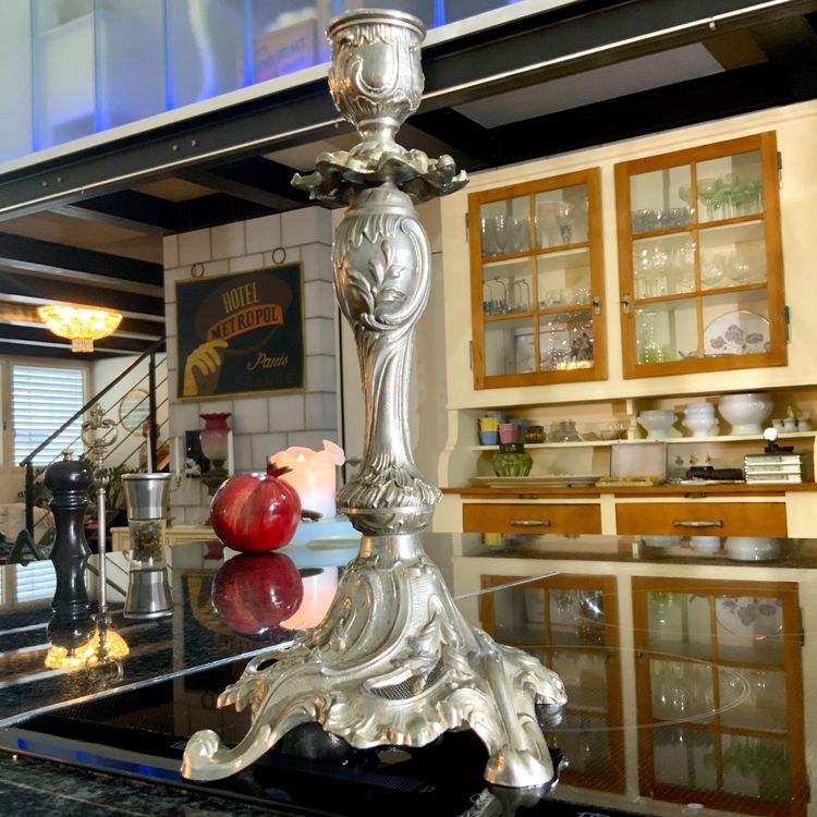 JUGENDSTIL KERZENLEUCHTER ZINKGUSS FRANKREICH UM 1900 | Kaufen auf Ricardo