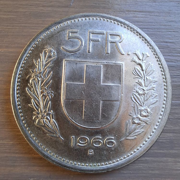 Münze 5 Franken 1966 Silber (Gebraucht) in Rheinfelden für CHF 11 – mit Lieferung auf Ricardo kaufen