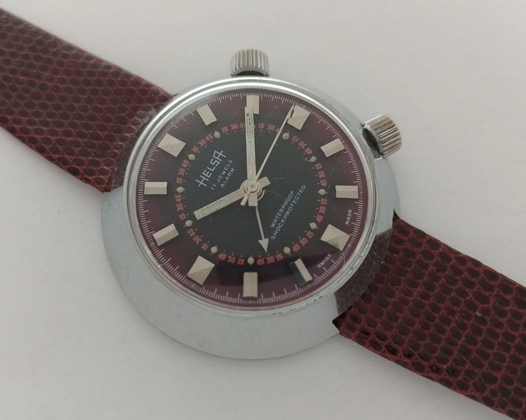 Vintage Helsa Alarm Herren Armbanduhr, mechanisch, top! (Gebraucht) in ...