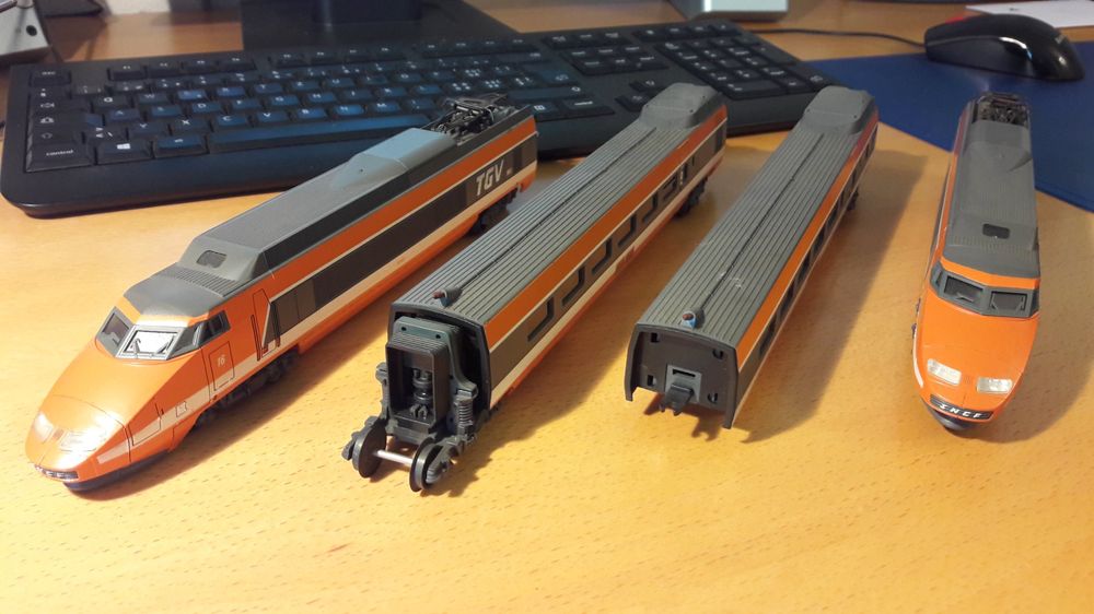 LIMA SNCF TGV 16 Sud-Est Weltrekord 1981, 4-teilig, orange (Gebraucht) in Frick für CHF 75 – mit ...