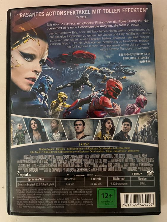 Power Rangers (2017) DVD 📀 (Neu (gemäss Beschreibung)) in Sierre für CHF 5.95 – mit Lieferung ...