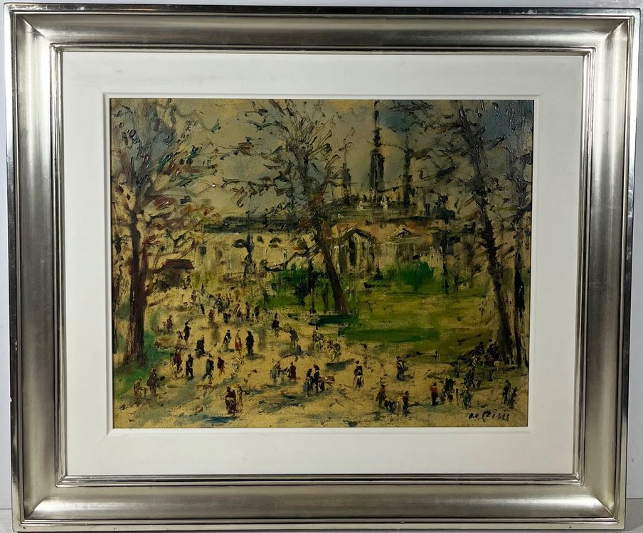 Grosse Stadt Szene Ölgemälde mit Personen, Unl. Sig, (Gebraucht) in Root für CHF 674 – mit ...