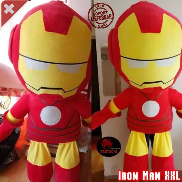 Iron Man XXL Plüschtier Held Kuscheltier 100cm Plüsch Figur (Neu und ...