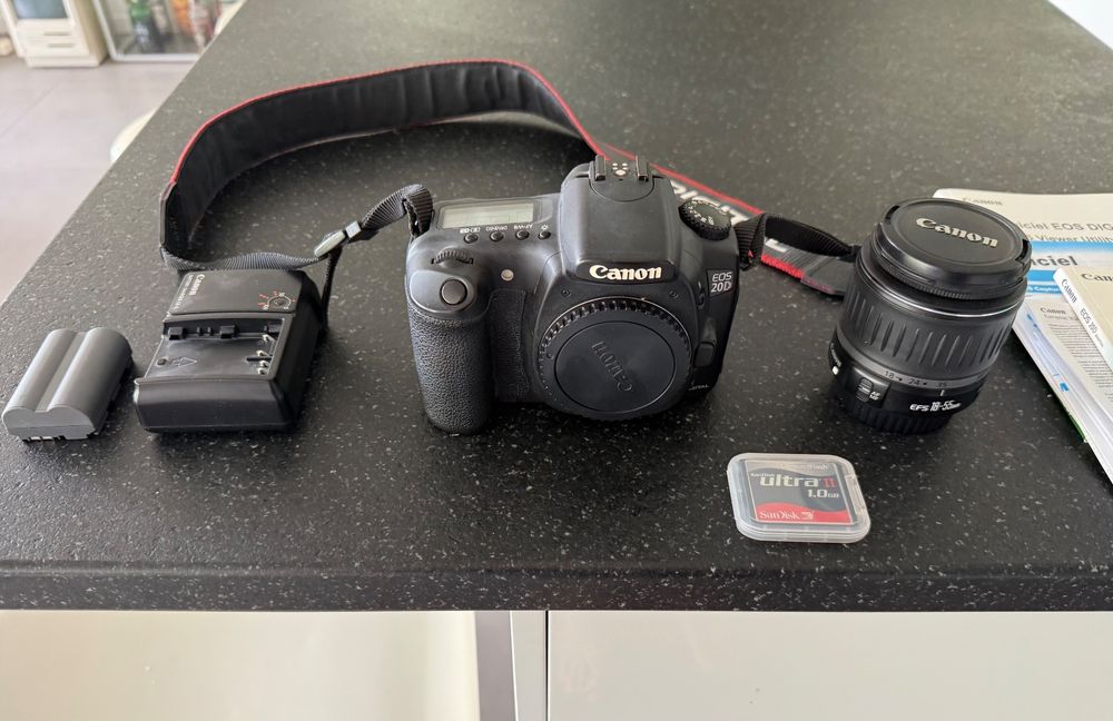 Canon EOS 20D + objectif 18-55mm + carte mémoire 2 Go (D'occasion) à ...