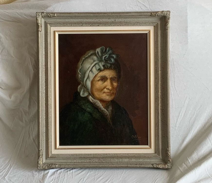 Peinture à l'huile, portrait femme XIXe siècle (Gebraucht) in Corseaux ...