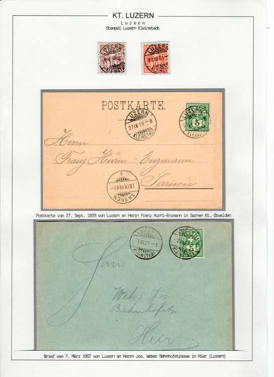 1 Brief - 1 PK - Luzern Kleinstadt (Gebraucht) in Wolhusen für CHF 5 – mit Lieferung auf Ricardo ...