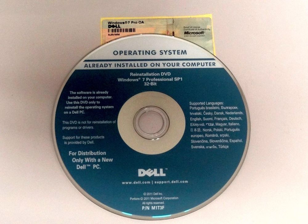 Windows 7 Pro SP1 32-bit (DELL) | Kaufen auf Ricardo