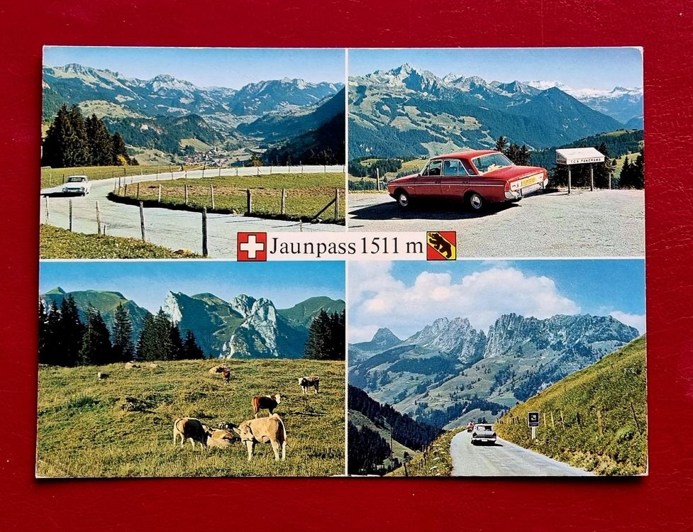 Jaunpass - Mehrbilkarte - Oldtimer - Passstrasse (Gebraucht) in ...