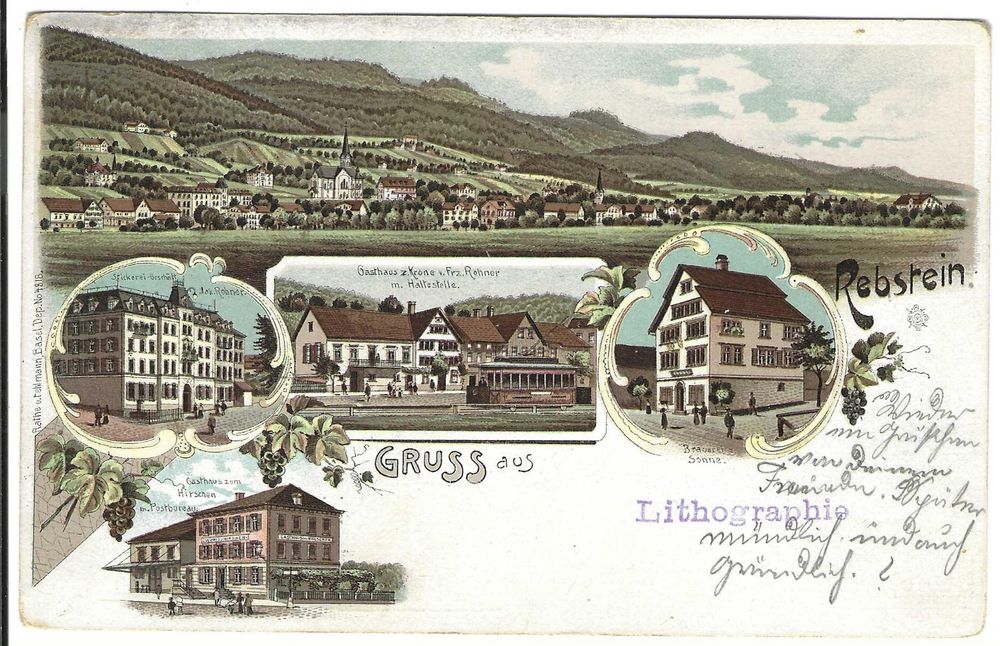 Gruss aus Rebstein, Litho | Kaufen auf Ricardo