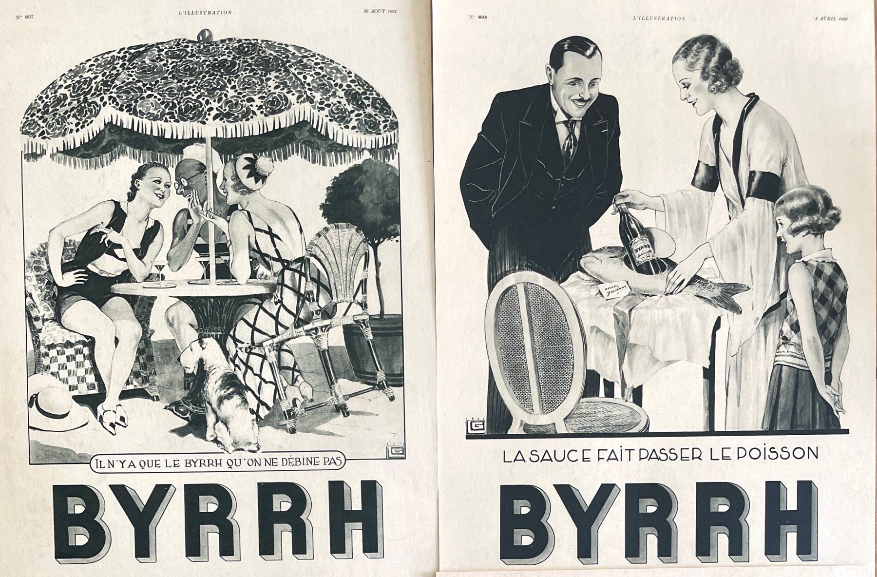 Byrrh Apéritif - 4 alte Werbungen / Anciennes réclames 1931 (Gebraucht ...