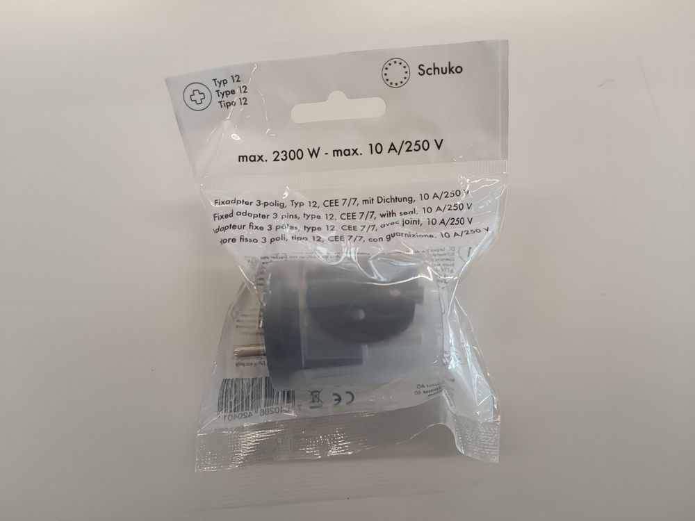 Schuko Fixadaper 3-Polig für die Schweiz (Typ 12) | Kaufen auf Ricardo